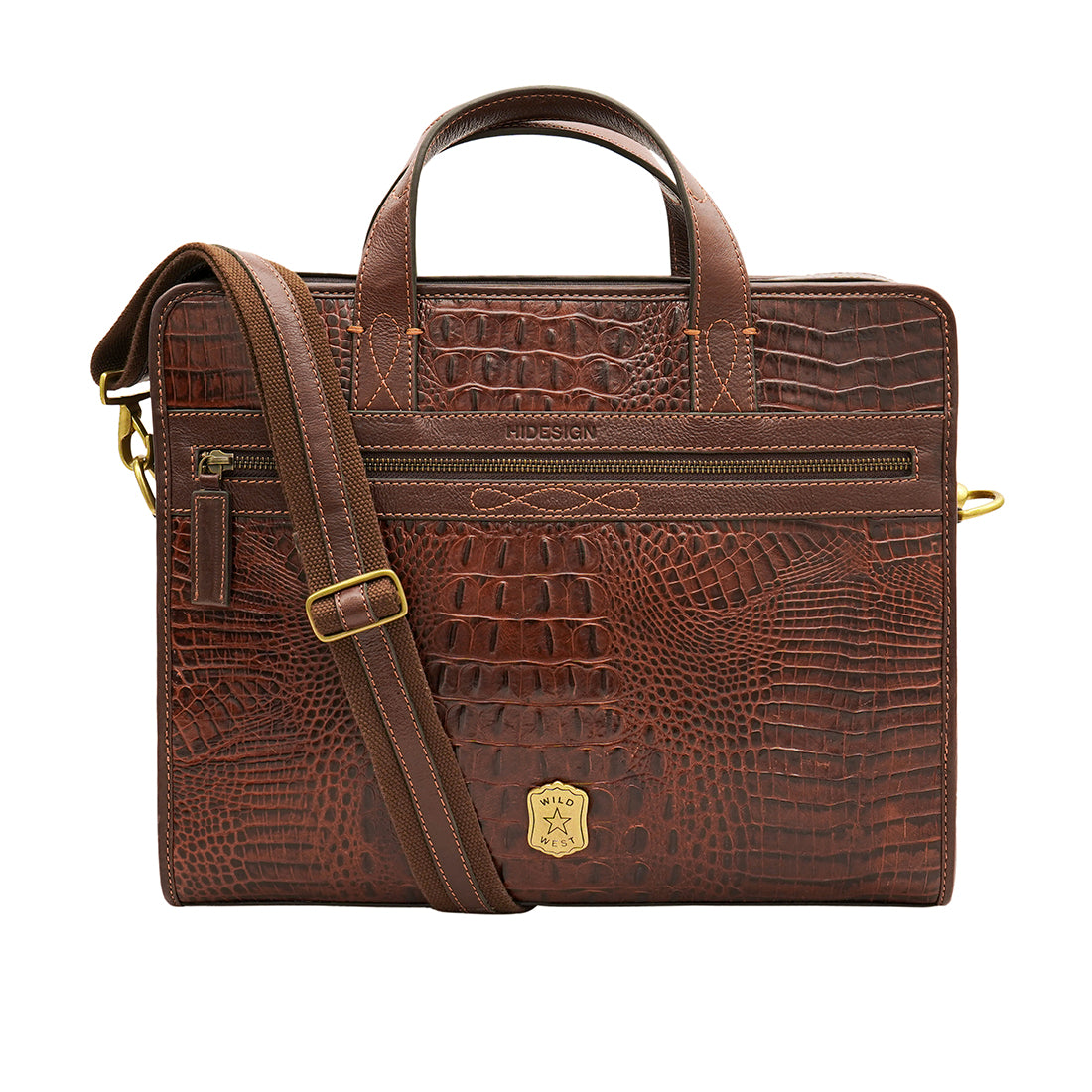 Buy Fort Worth 03 Brown Leather Briefcase for Men - Hidesign
