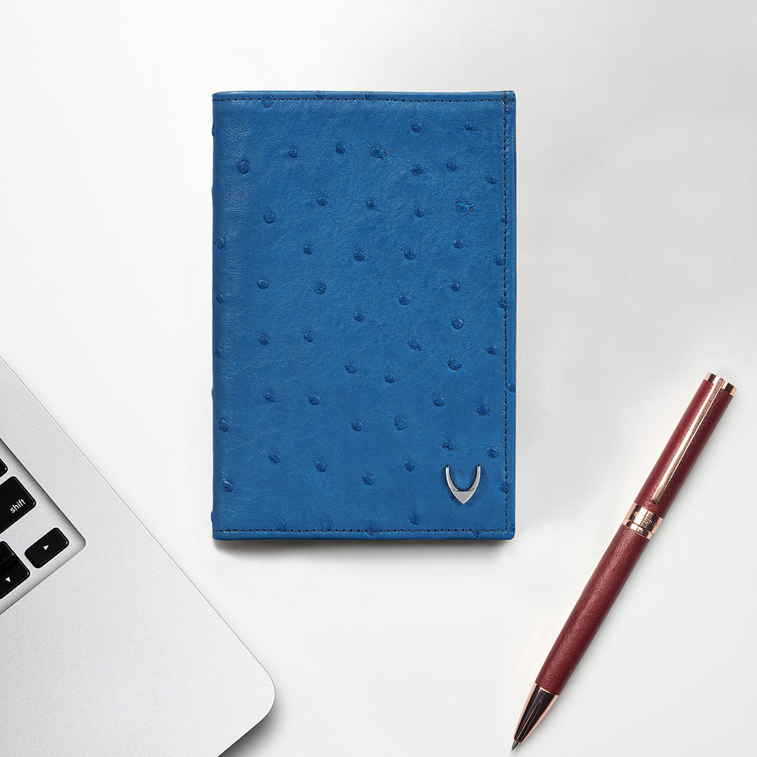 Shop Coral W1 Unisex Blue Leather Passport Holder - Hidesign