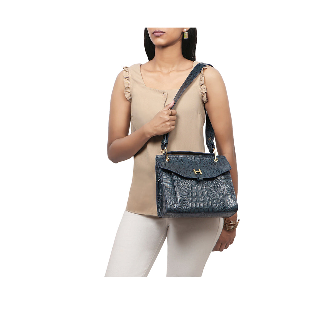 Buy Hidesign Blue Womens Handbags