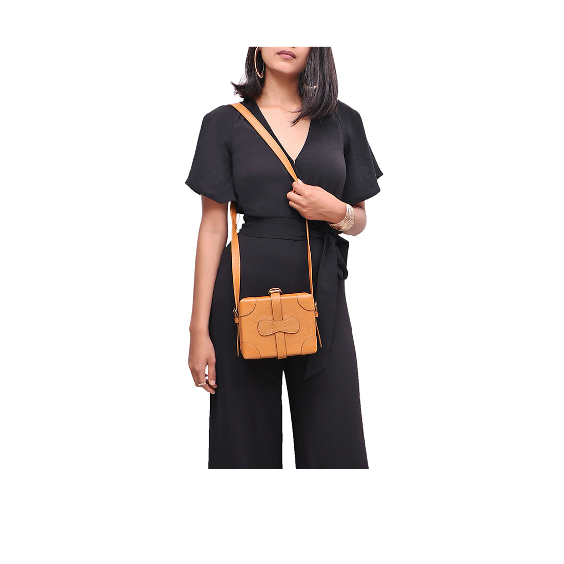 Buy Brown Small Boxy Sling Bag Online - Hidesign