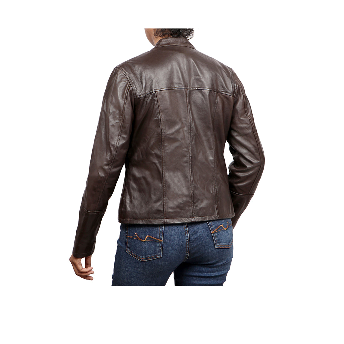 Buy Brown Carmen Racer Womens Jacket Online - Hidesign