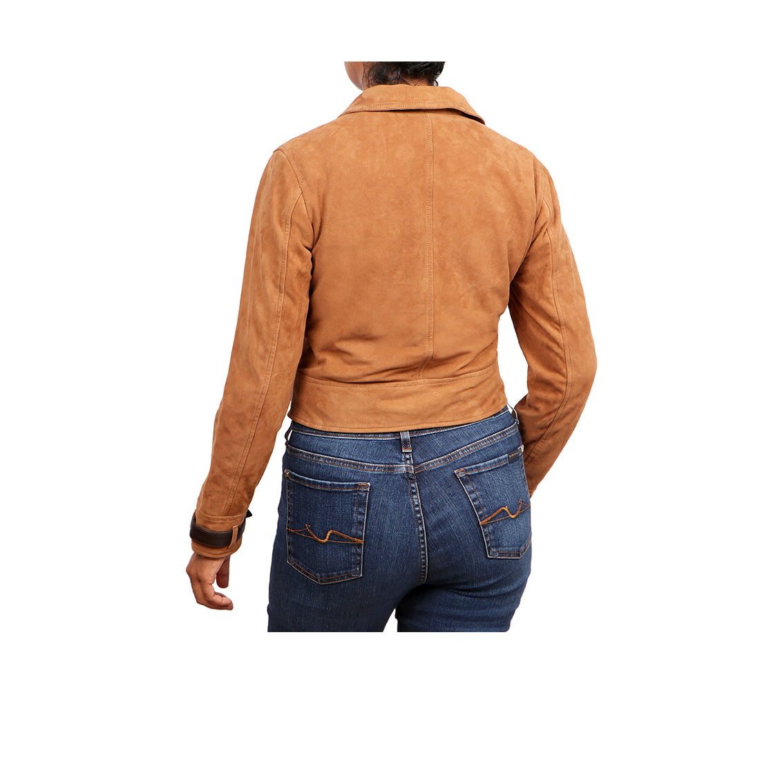 Buy Tan Gal Cropped Bomber Womens Jacket Online - Hidesign